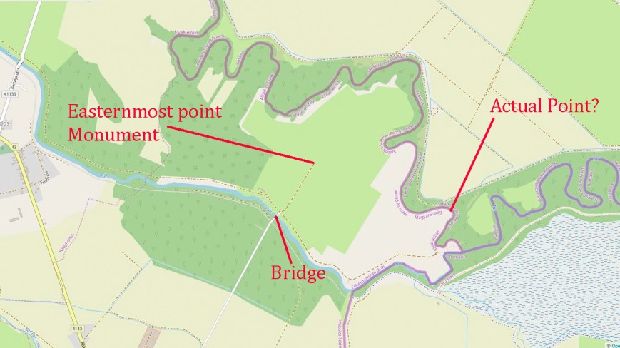 Hungary – most Eastern point (or not?) – Barry's Borderpoints