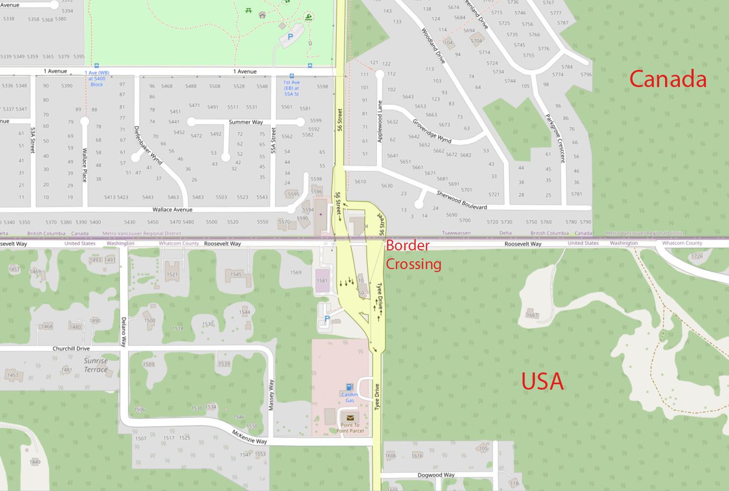 Point Roberts–Boundary Bay Border Crossing – Barry's Borderpoints